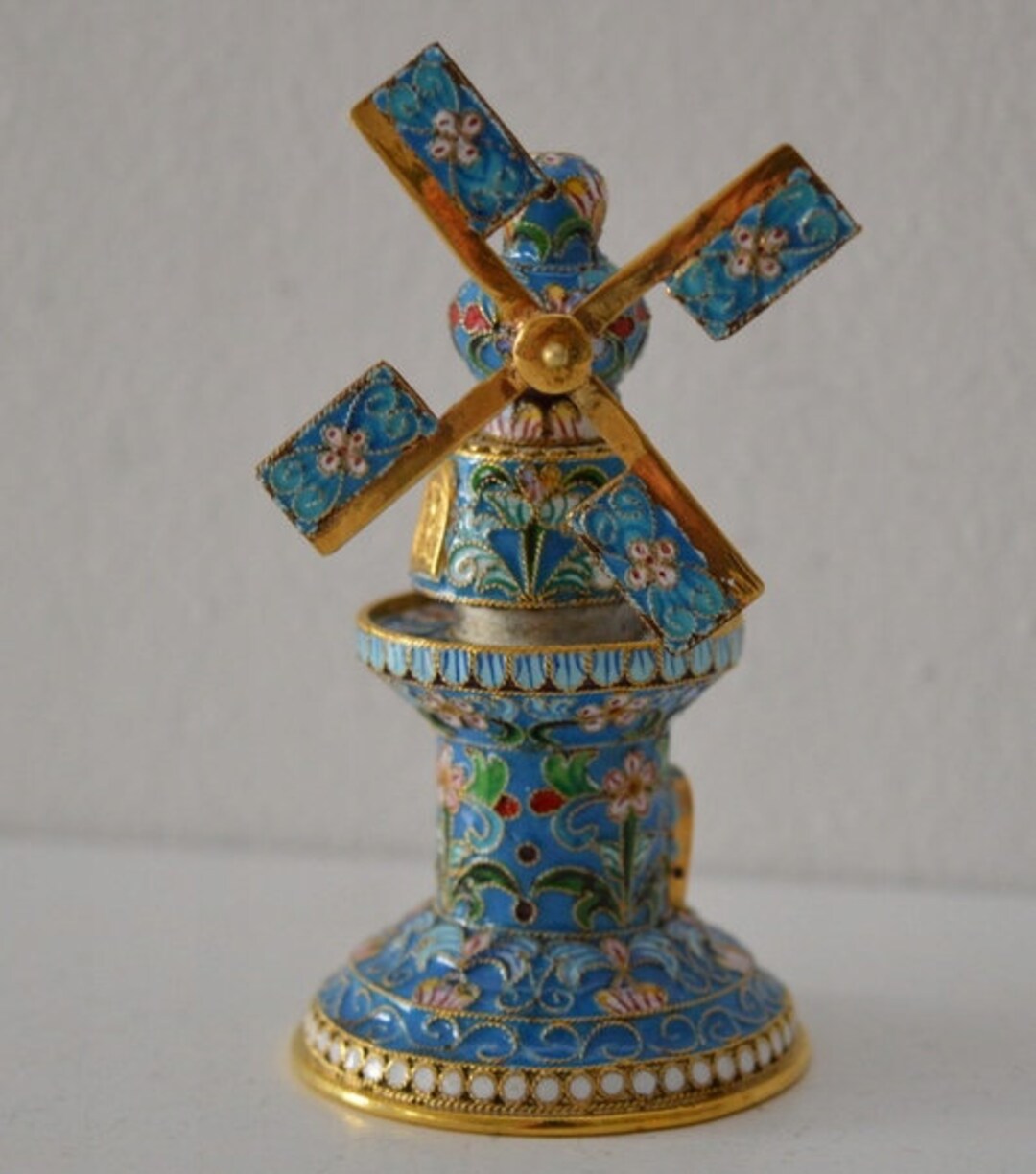Enamel Silver Windmill Enamel Russia 84 Gilded Birthday Gift Home Decor ...