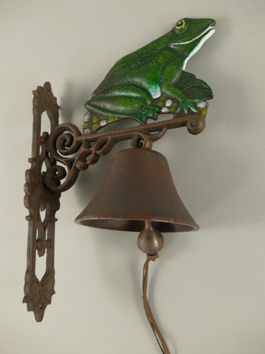 Cast Iron Bell Frog Frogs Outdoor Gift Style Colorful Handmade - Etsy