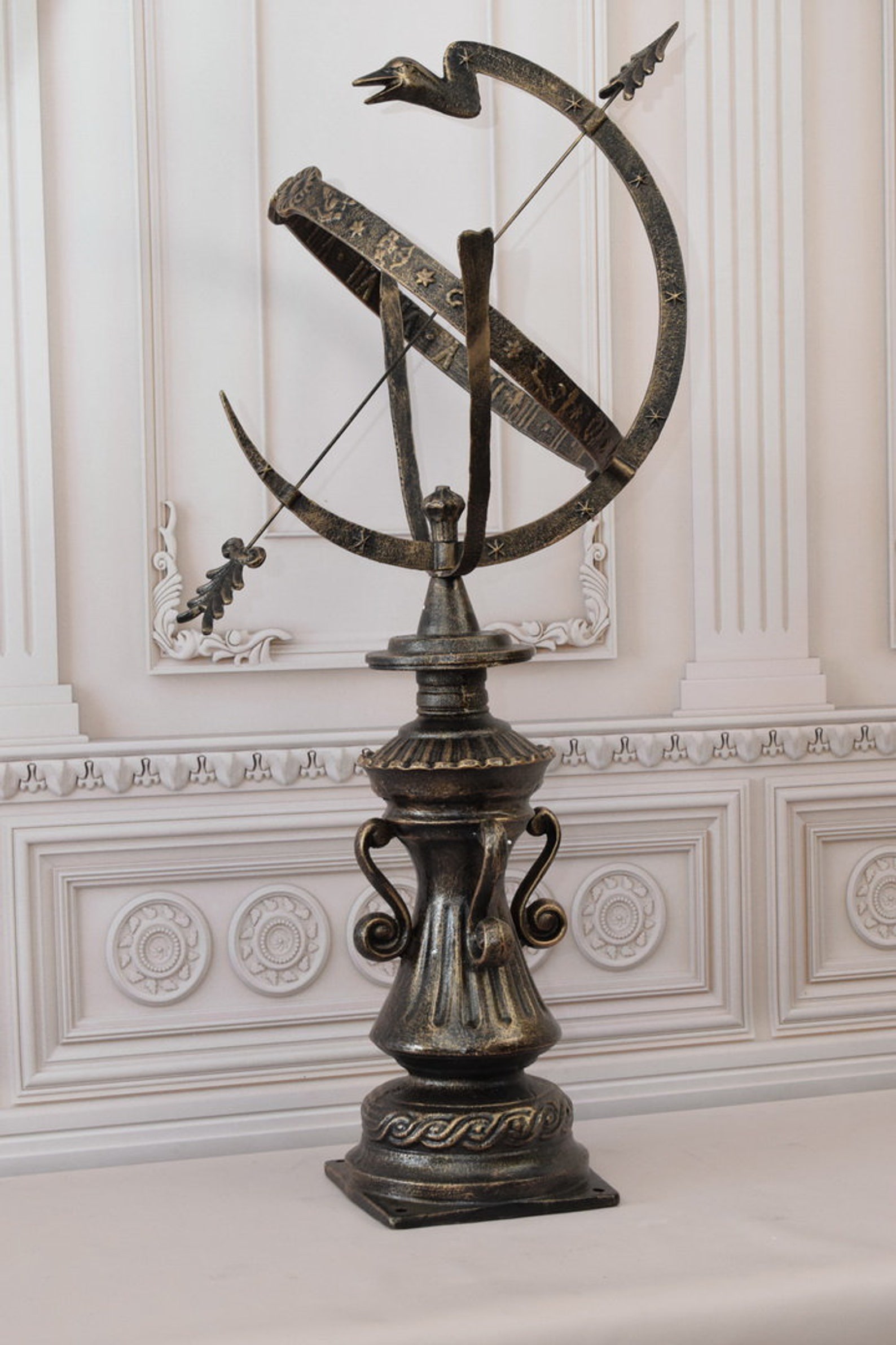 Large 100 Cm Cast Iron Sundial - Garden Decor Statue - Outdoor Sign ...