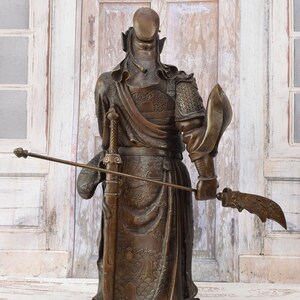 LARGE Realistic General Guan Yu Chinese God of War Bronze Sculpture ...
