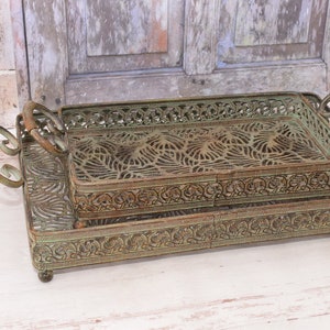 Pair Plateau Garden - Metal Decoration Garden - Garden Table - Green ...