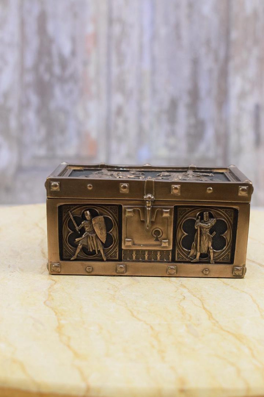 Knight's Box With Templar Crusader - Medieval Themed Storage Chest ...