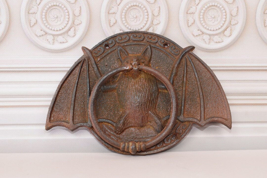 Large Fantastic Bat Door Knocker - Bat Cast Iron Door Knocker - Vintage ...