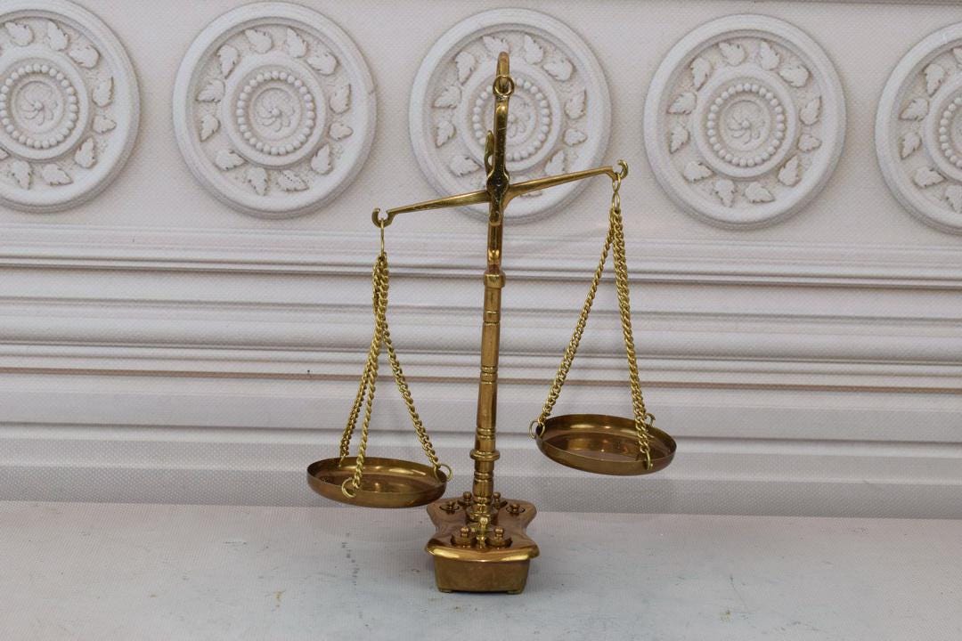 Vintage Brass Weight Scale With Weights – Antique Balance Scale ...