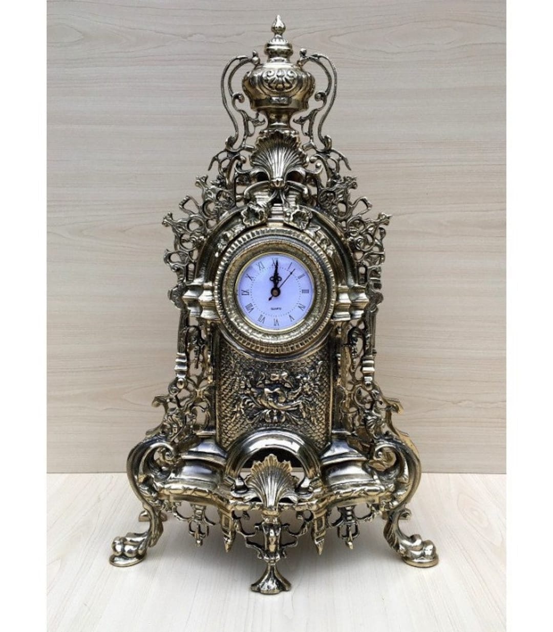 Luxury Brass Table Clock - Table Clock - Fireplace Clock - Baroque ...
