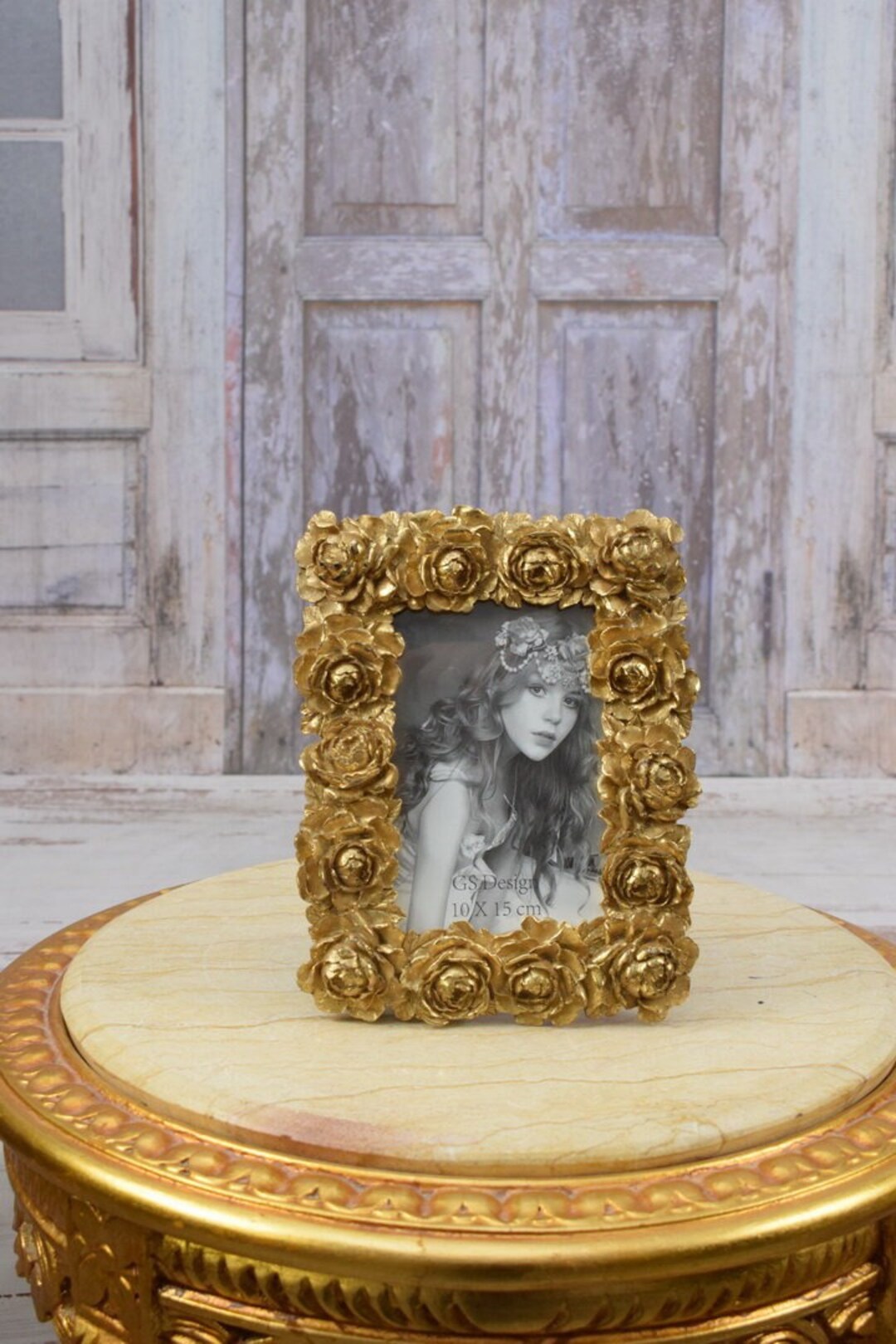 Amazing Gold Photo Frame - Flowers Photo Frame - Wedding Picture Frame ...