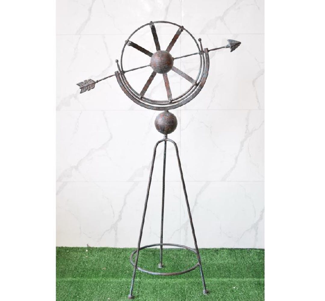 Large 100 Cm Iron Sundial - Garden Decor Statue - Outdoor Sign - Garden ...