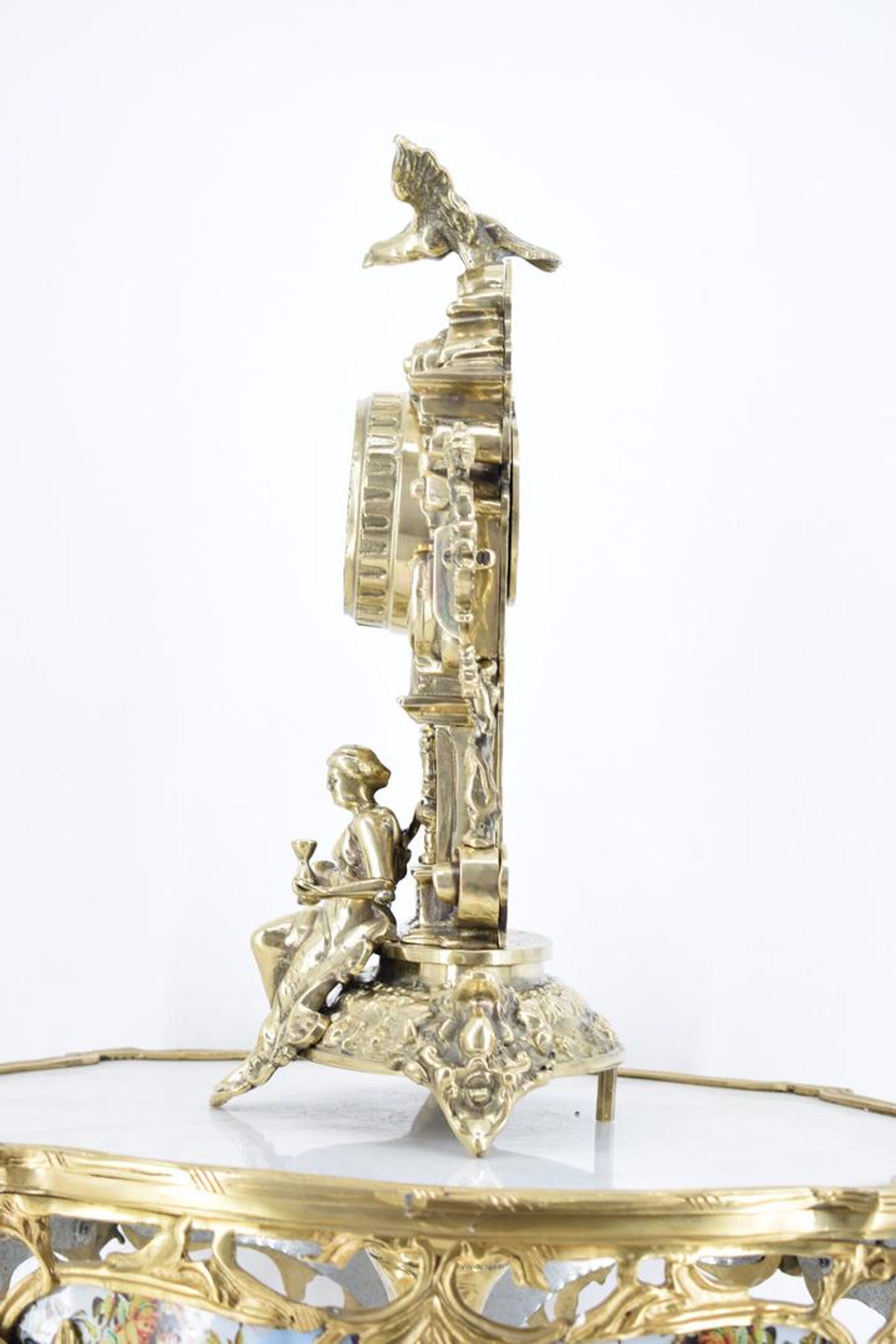 Large Brass Table Clock: Rococo Eagle Fireplace Mantel Clock - Etsy
