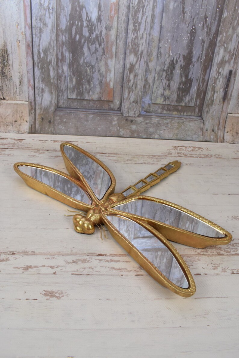 Gold Dragonfly Mirror: Art Deco Wall Decor - Etsy