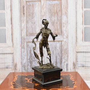 Memento Mori Bronze Sculpture: Skeleton Farewell on Marble Base - Etsy