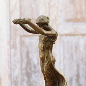 Nymph Woman With Wreath Bronze Statue - Mythological Bronze Sculpture ...
