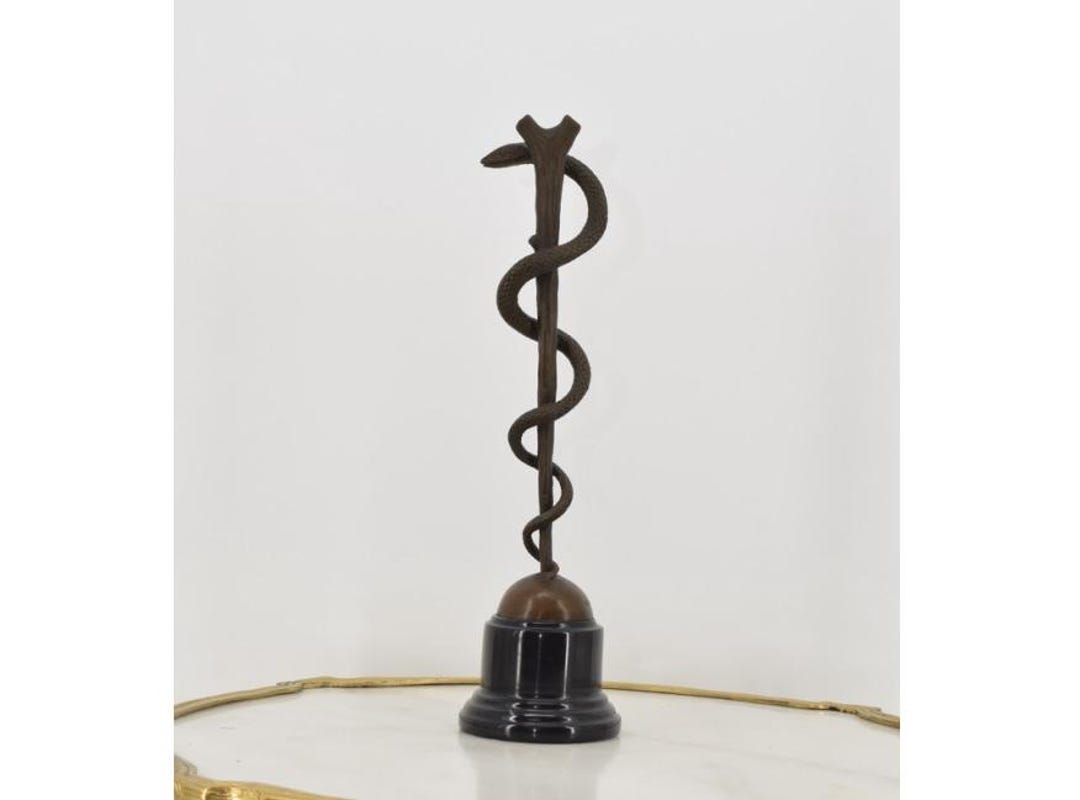 Bronze Esculap Snake Sculpture: Healing Symbol Gift - Etsy