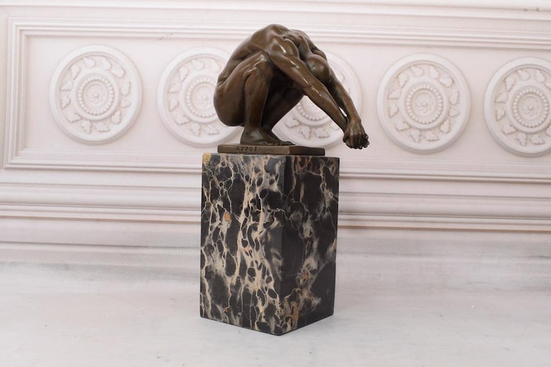 Bronze Swimmer Statue: Water Diver on Marble Base - Etsy