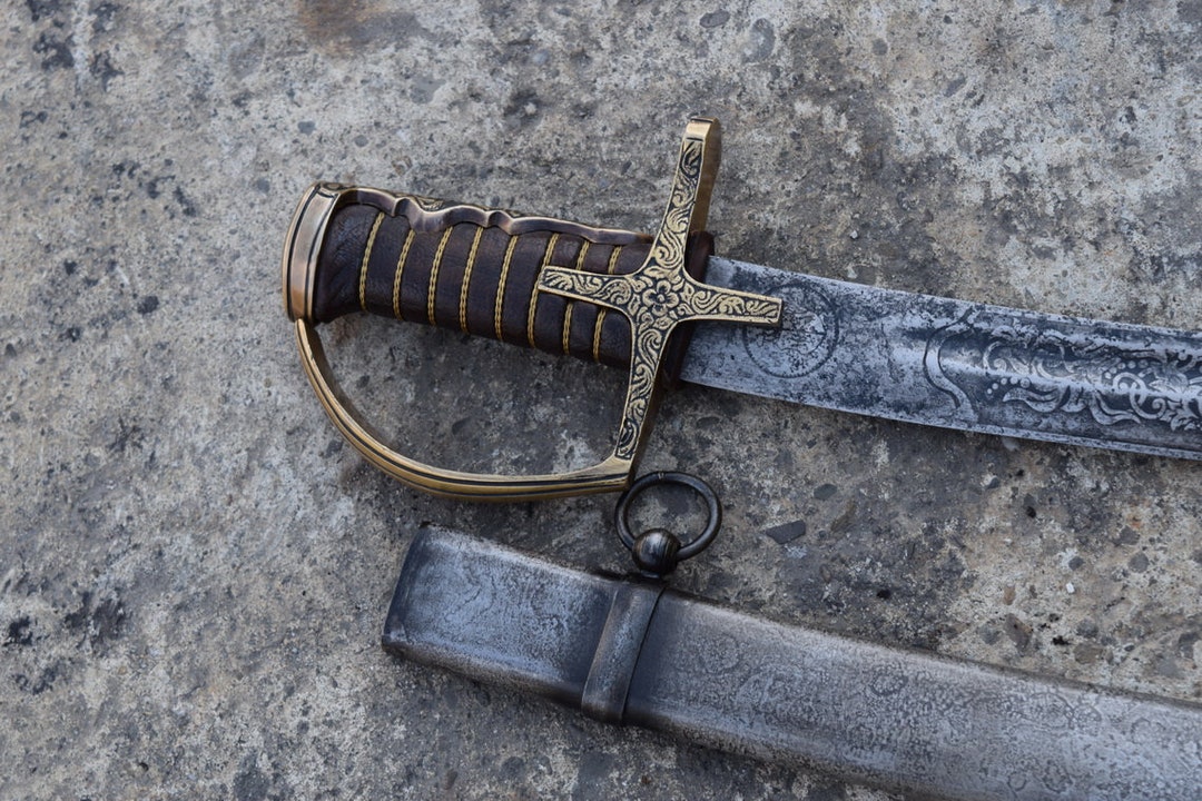 Hussar Polish Saber With Scabbard Pattern 1750 - Dark Brass Military ...