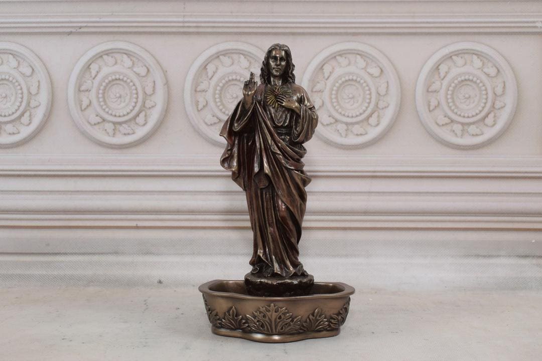 Standing Stoup With Jesus - Wall Art - Handmade Stroup- Catholic Art ...