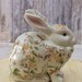 Porcelain Statue Painted Rabbit Porcelain Sculpture Rabbit Flowers ...
