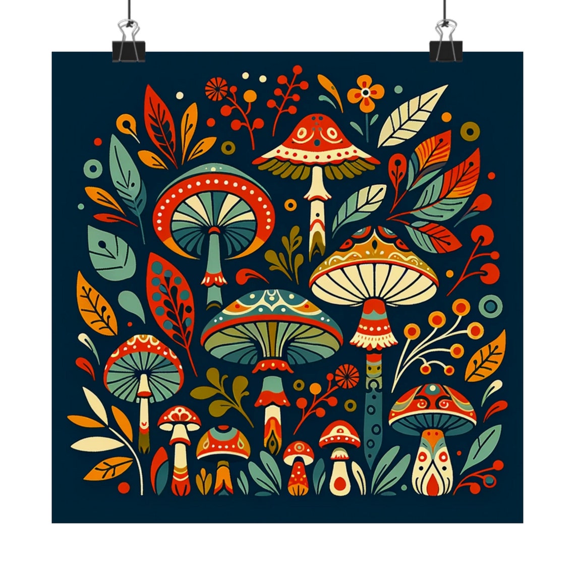 Folk Art Wall Art-scandinavian Wall Art folk Art Cottagecore Forestcore ...