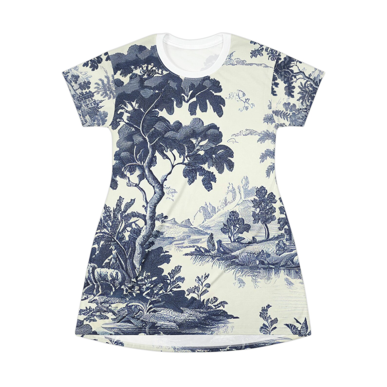 Toile De Jouy T-shirt Dress French Toile Dress Toile Shirt - Etsy