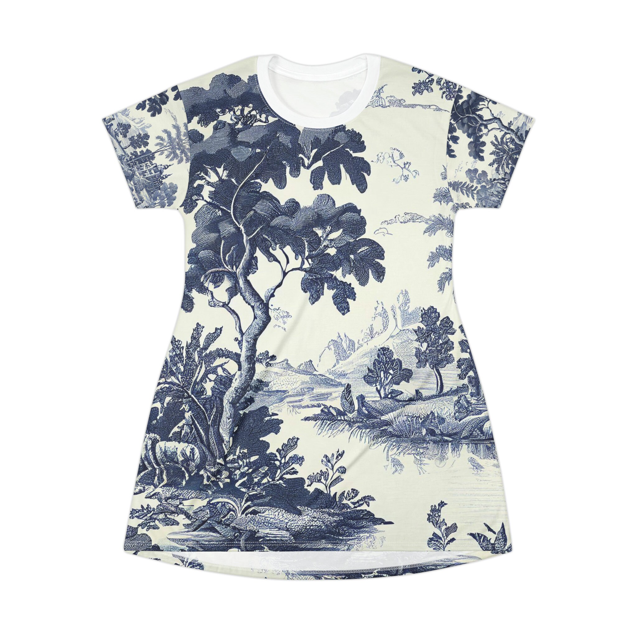 Toile De Jouy T-shirt Dress French Toile Dress Toile Shirt - Etsy