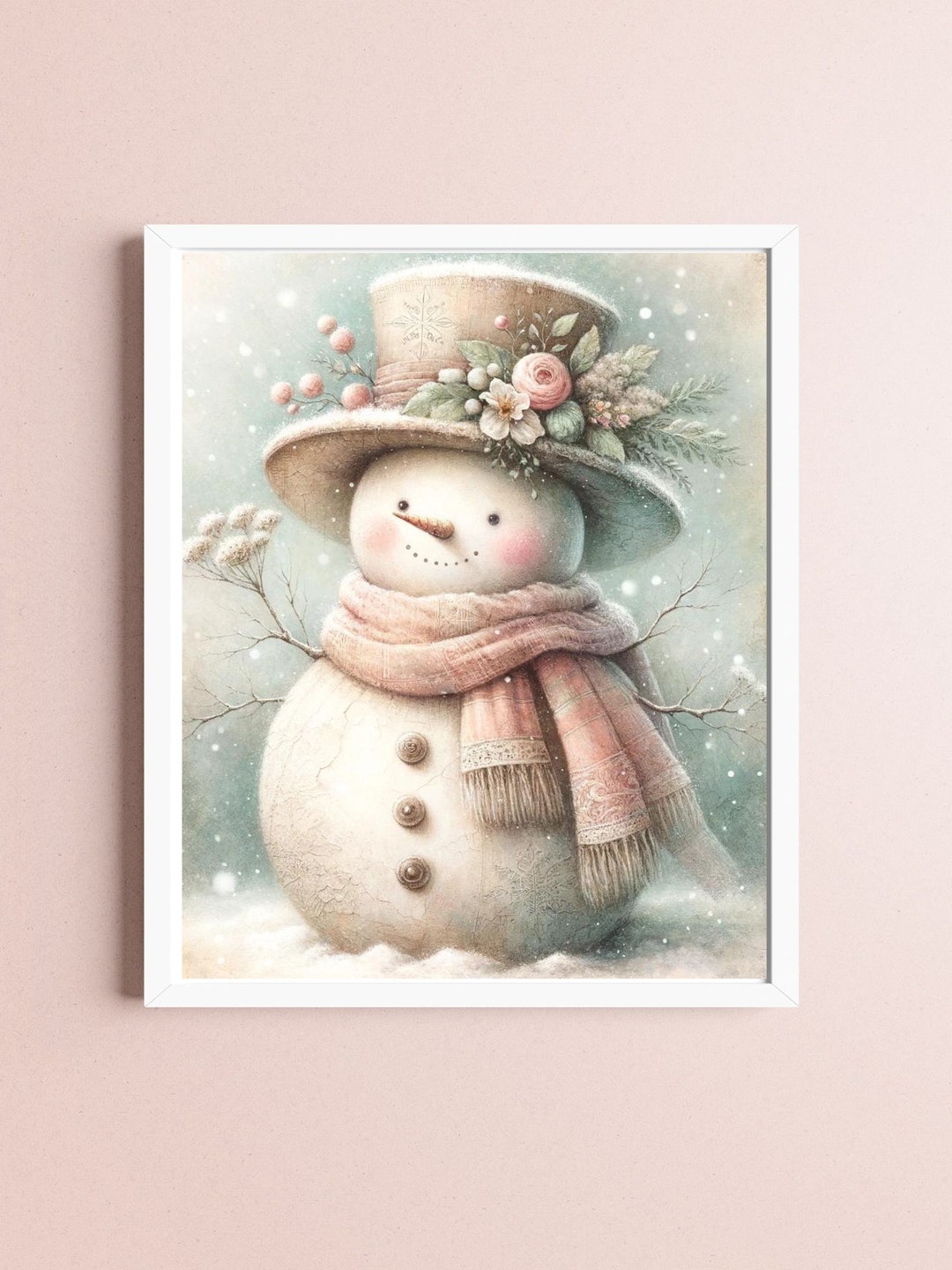Shabby Chic Vintage Christmas Wall Art Instant Digital Download ...