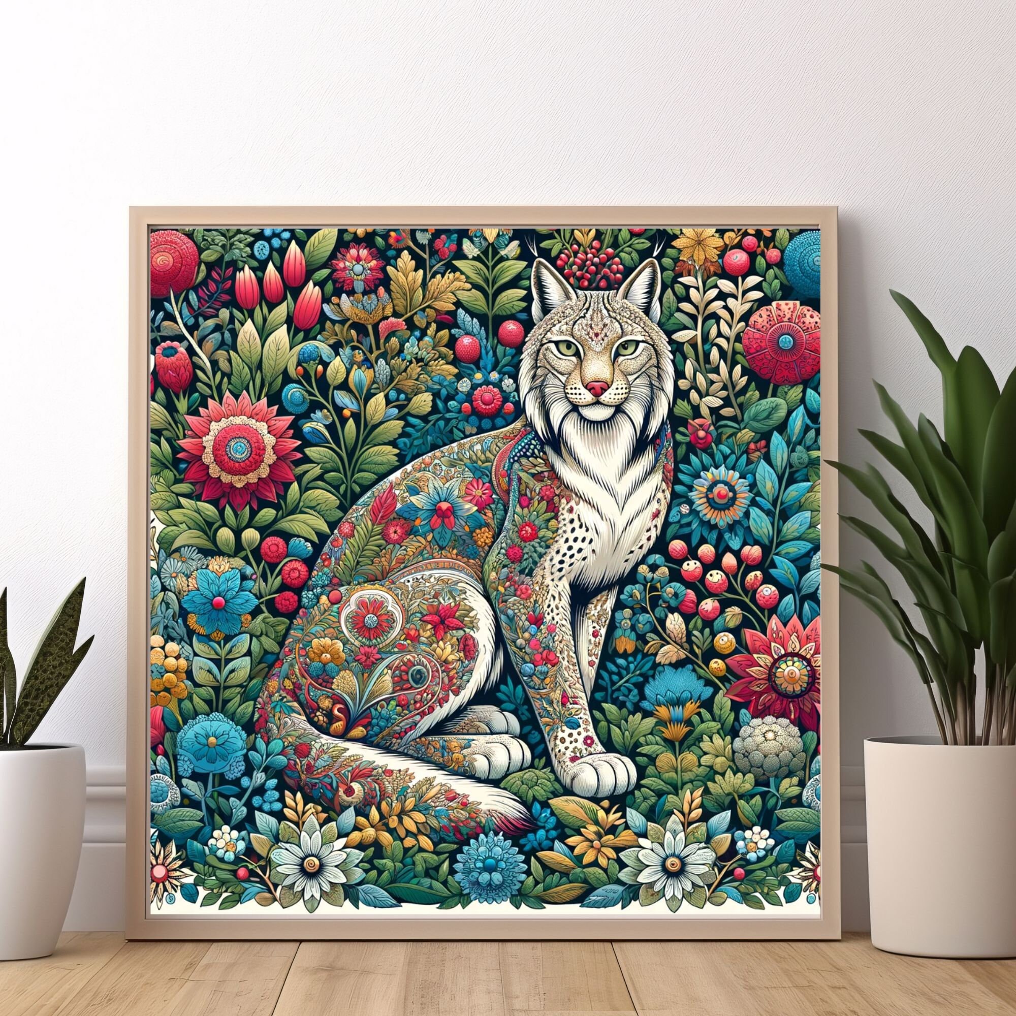 Folk Art Wall Decor-panther Wall Art folk Art Poster ,forestcore ...