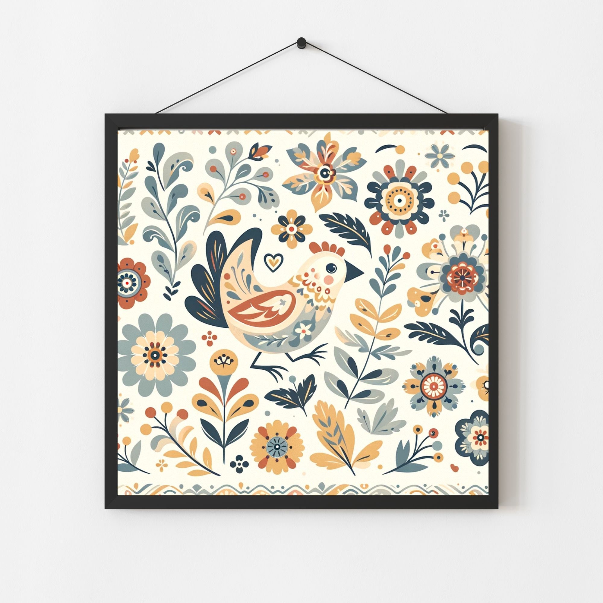 Folk Art Wall Decor instant Download Digital Print scandinavian Wall ...