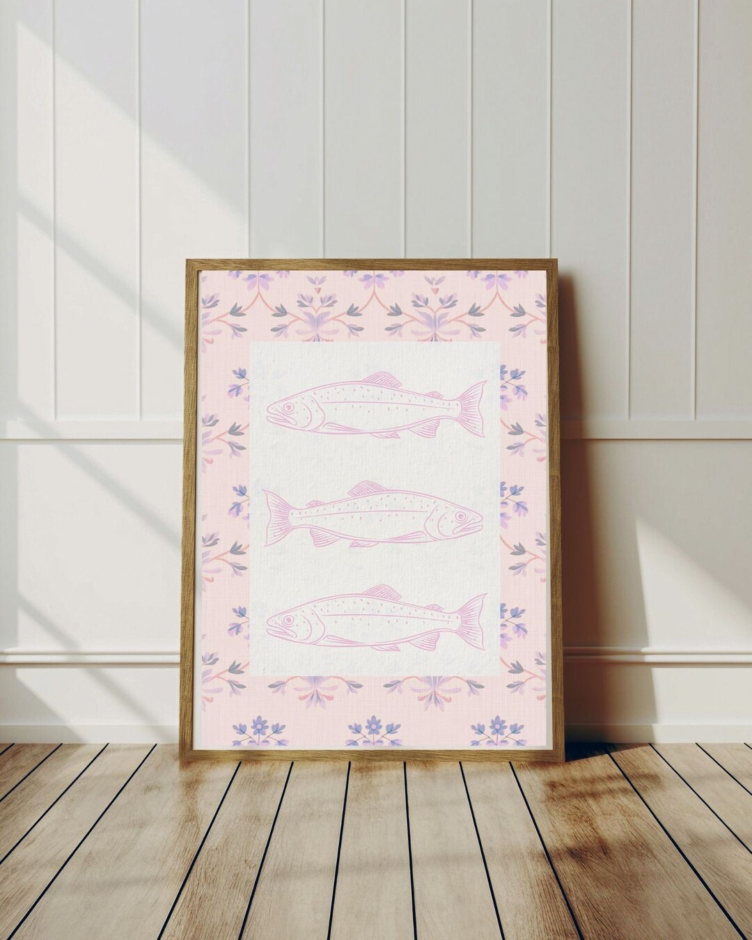 Pink Fish Poster,shabby Chic Collage, Digital Download Wall Art ...