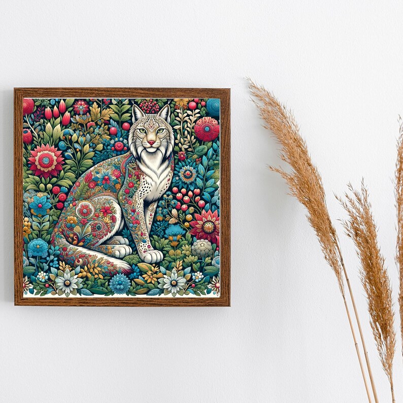Folk Art Wall Decor-panther Wall Art folk Art Poster ,forestcore ...