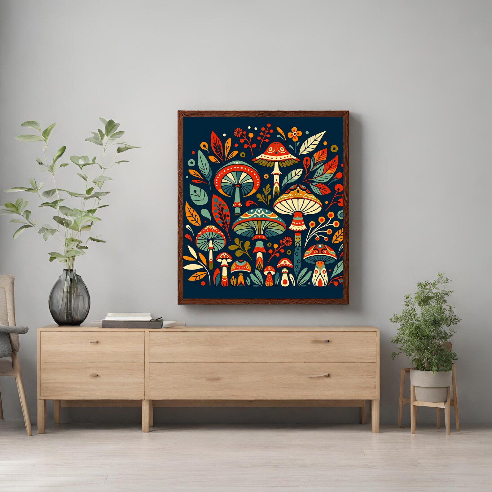 Folk Art Wall Art-scandinavian Wall Art folk Art Cottagecore Forestcore ...