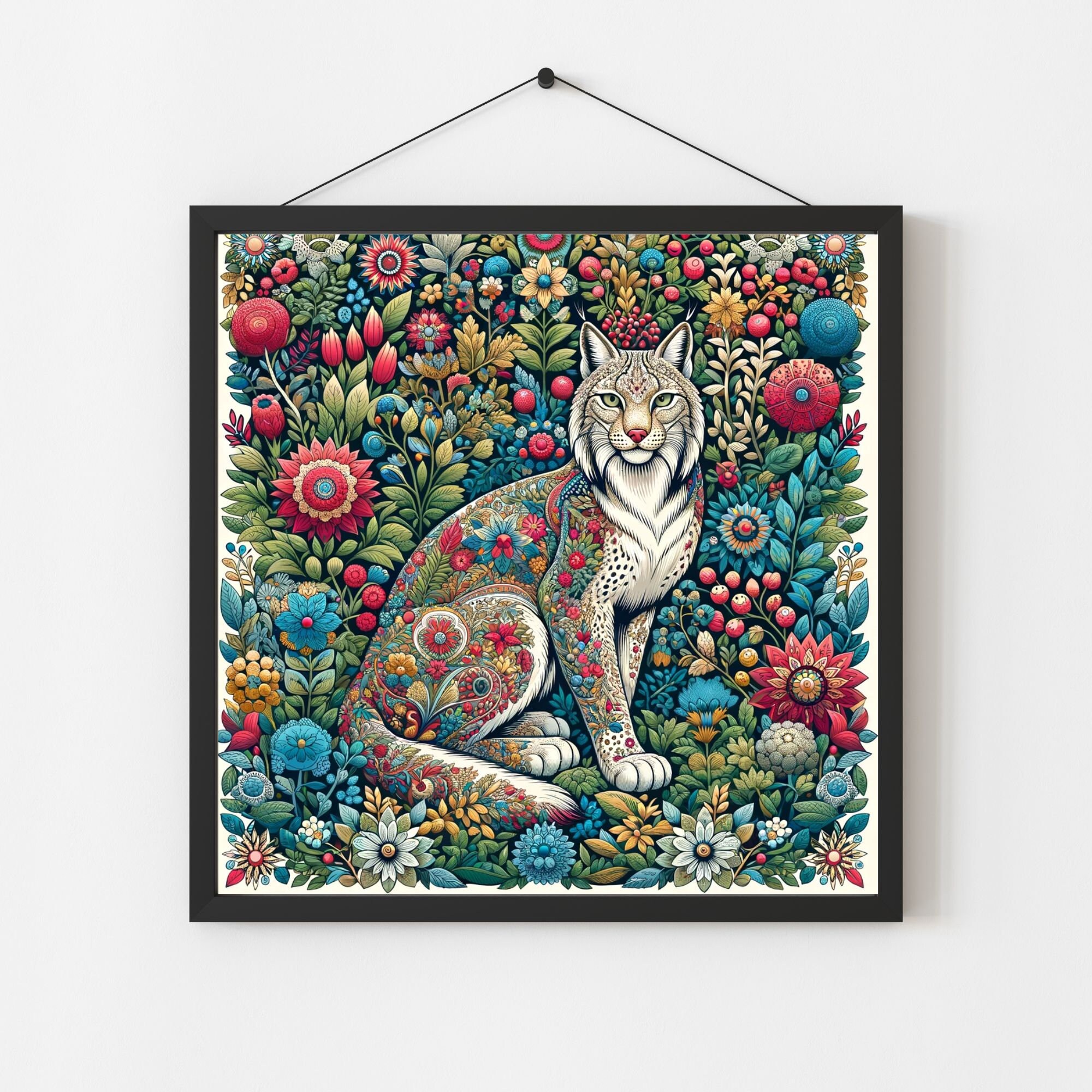 Folk Art Wall Decor-panther Wall Art folk Art Poster ,forestcore ...