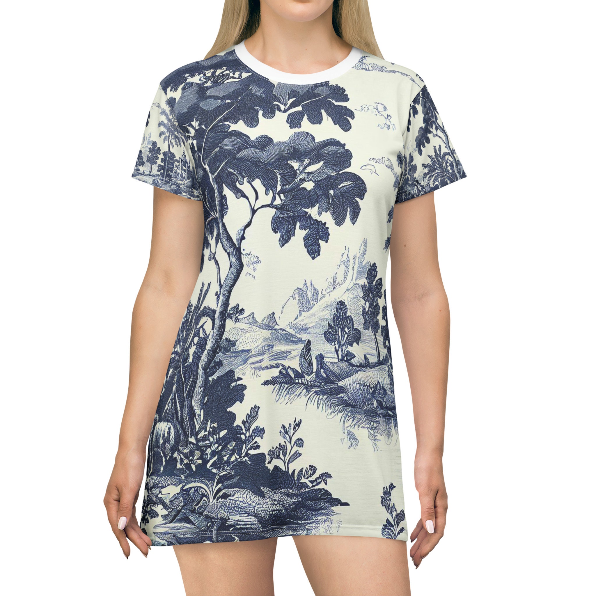 Toile De Jouy T-shirt Dress French Toile Dress Toile Shirt - Etsy