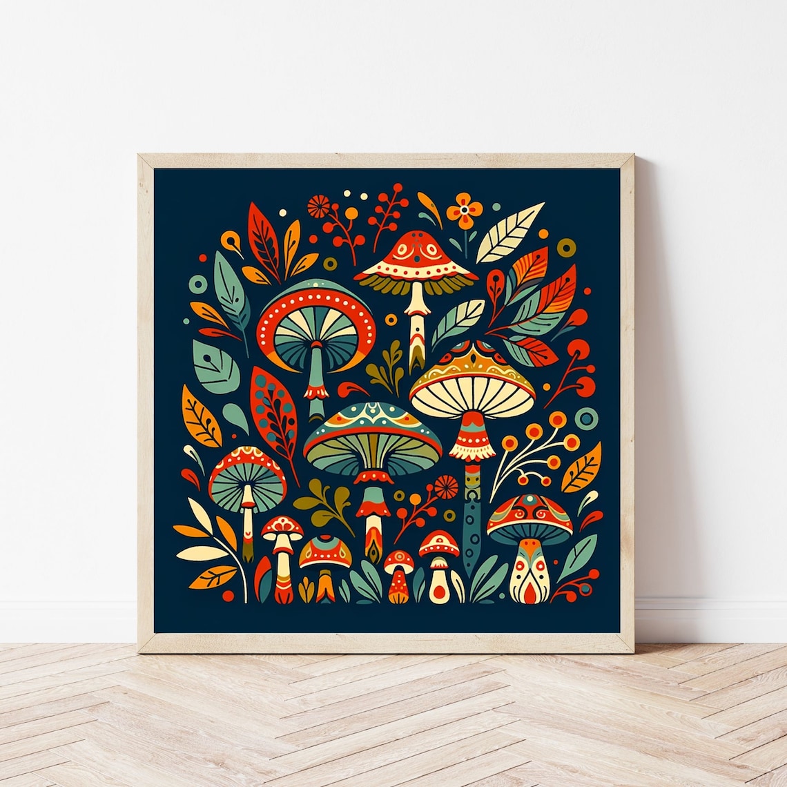 Folk Art Wall Art-scandinavian Wall Art folk Art Cottagecore Forestcore ...