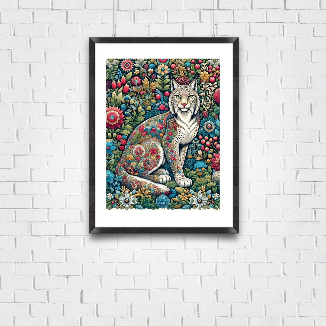 Folk Art Wall Decor-panther Wall Art folk Art Poster ,forestcore ...