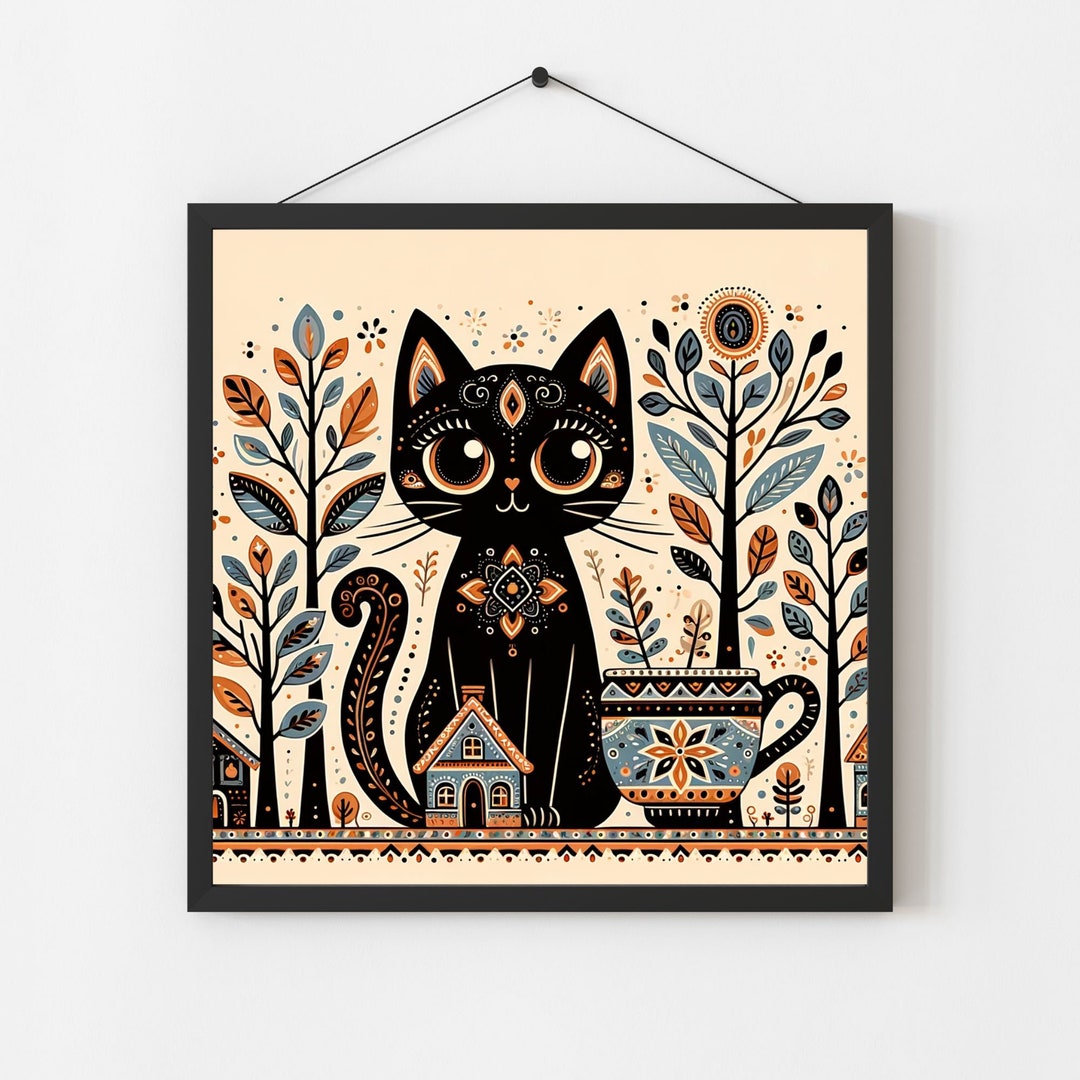 Folk Art Wall Decor-scandinavian Wall Art-folk Art Cottagecore ...