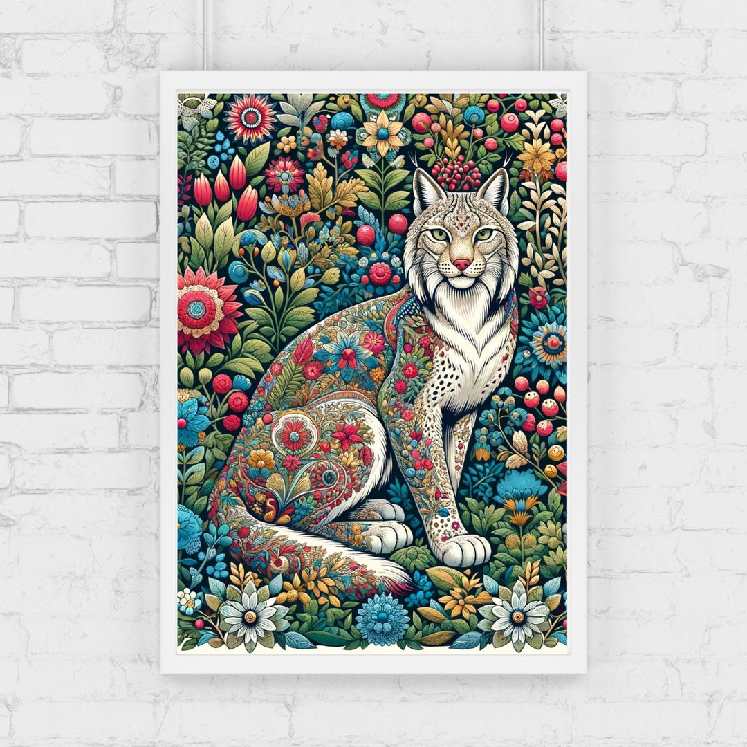 Folk Art Wall Decor-panther Wall Art folk Art Poster ,forestcore ...