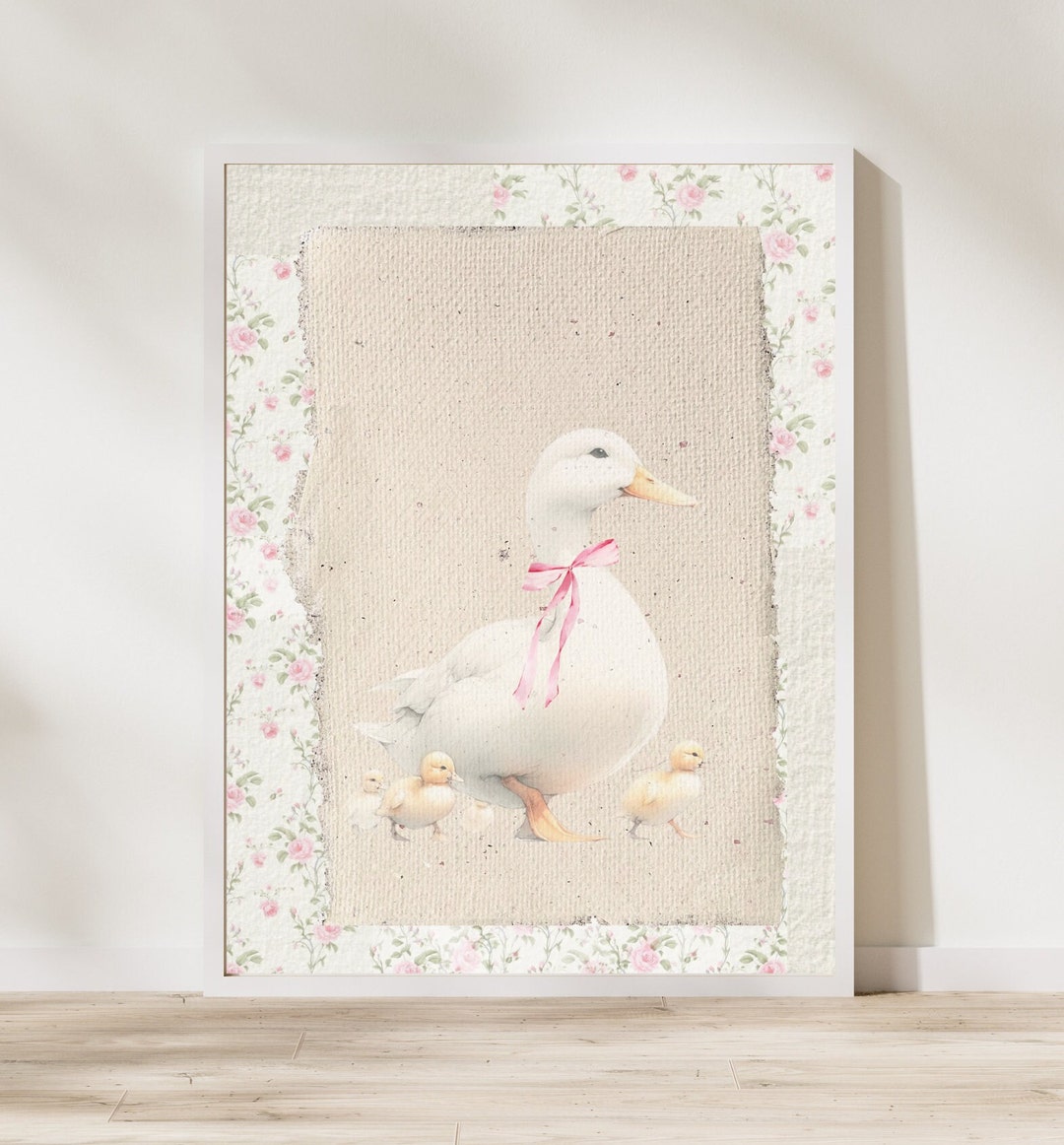 Mother Duck Print, Nursery Wall Art, Vintage Collage, Cottagecore Art ...