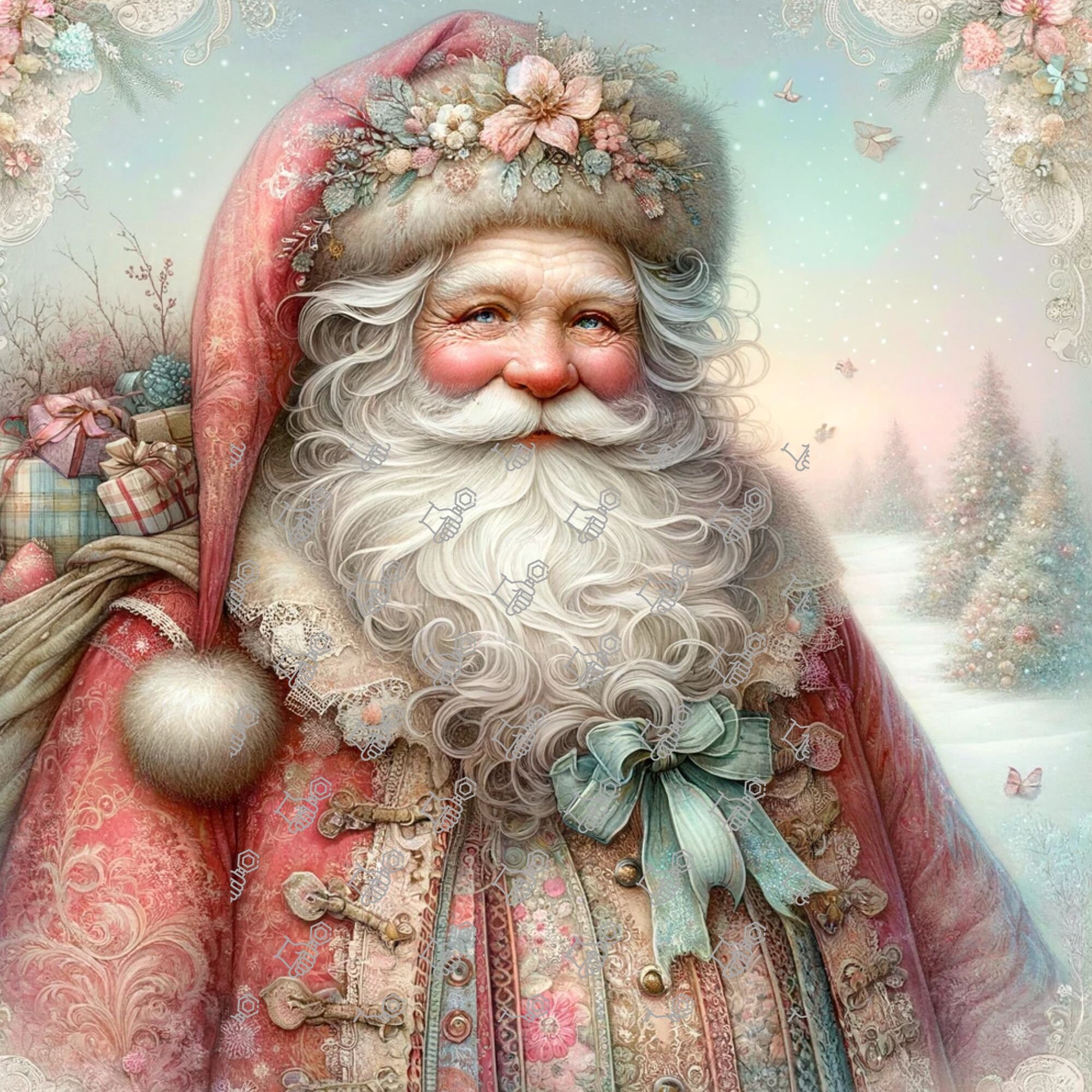 Shabby Chic Christmas Wall Art instant Digital Download Printable ...