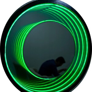 RGB Mirror, Infinity Mirror, Neon Led Green Wall Lamp Mirror, Wall ...