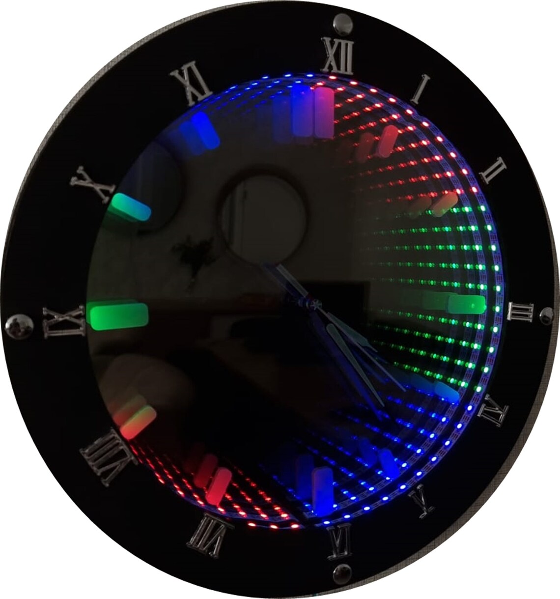 RGB Mirror Clock, Infinity Effect, Wall Clock, Led Clock, Analog Clock ...