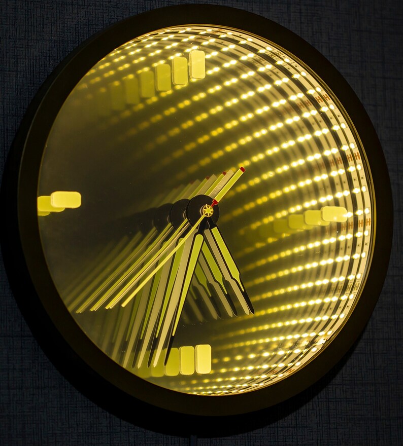 RGB Mirror Clock Infinity Effect Wall Clock Led Clock - Etsy