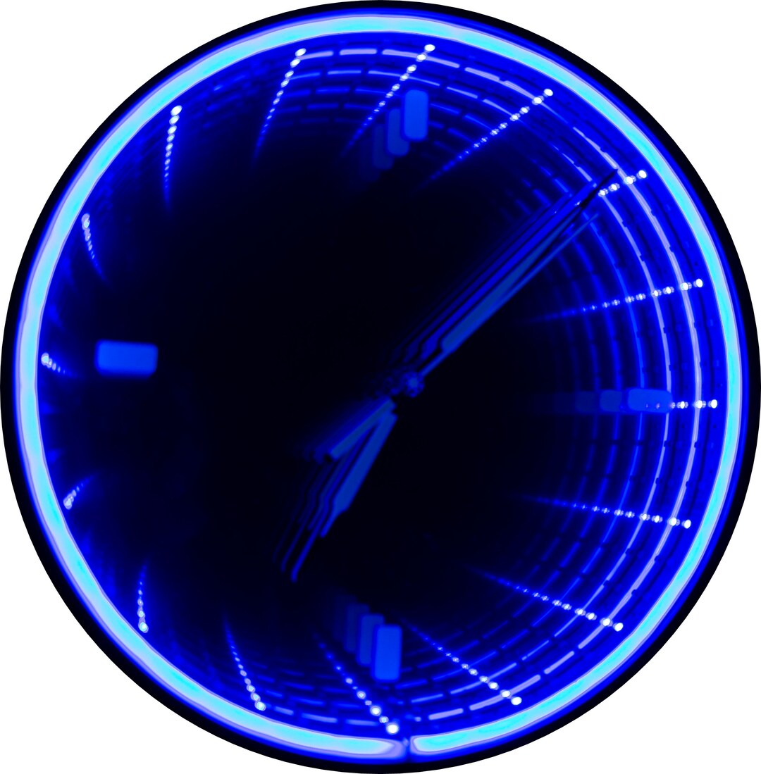 RGB Mirror Clock Neon Led Infinity Effect Wall Clock Led - Etsy Australia