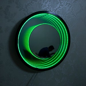 RGB Mirror, Infinity Mirror, Neon Led Green Wall Lamp Mirror, Wall ...