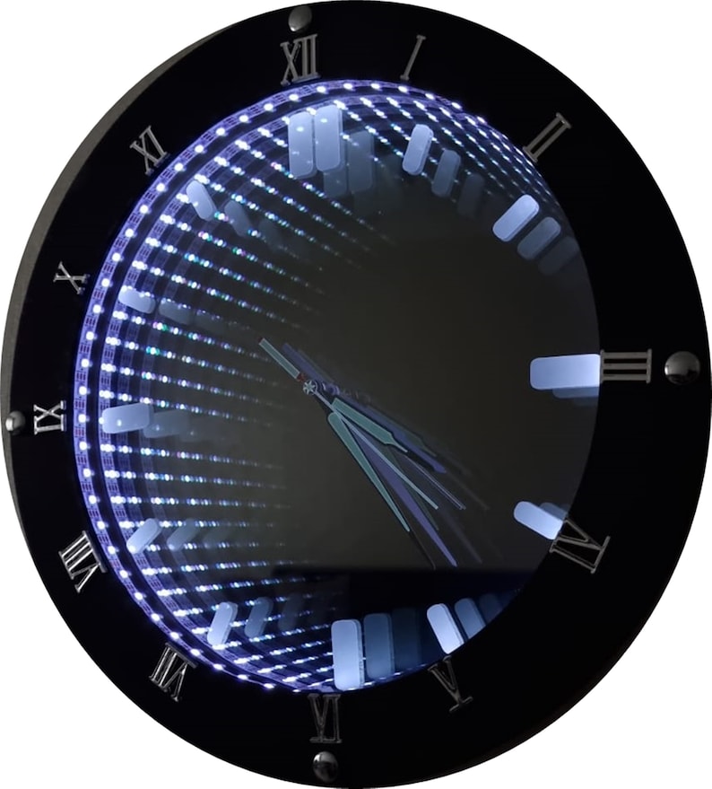 RGB Mirror Clock, Infinity Effect, Wall Clock, Led Clock, Analog Clock ...