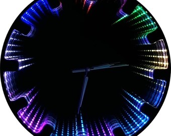 RGB Mirror Clock, Infinity Effect, Wall Clock, Led Clock, Analog Clock ...