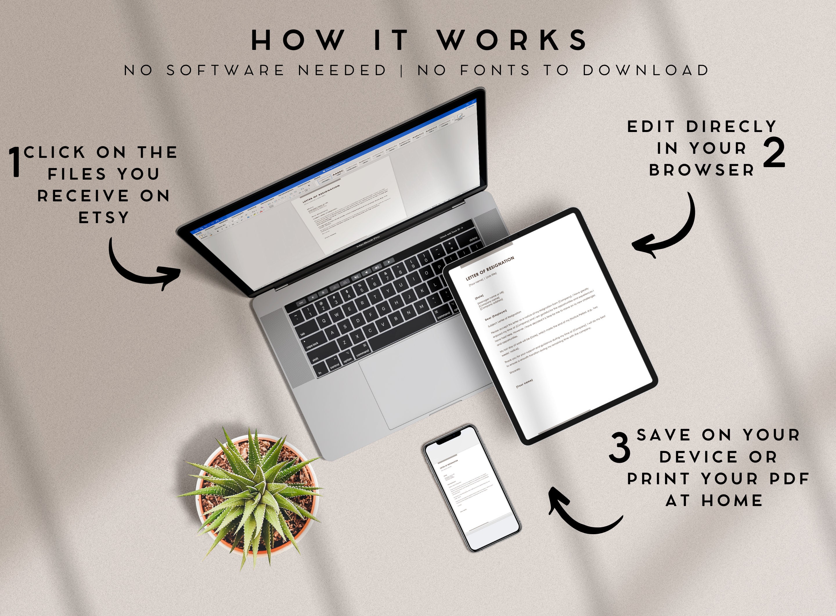 Professional Resignation Letter Template | Google Docs | Microsoft Word ...