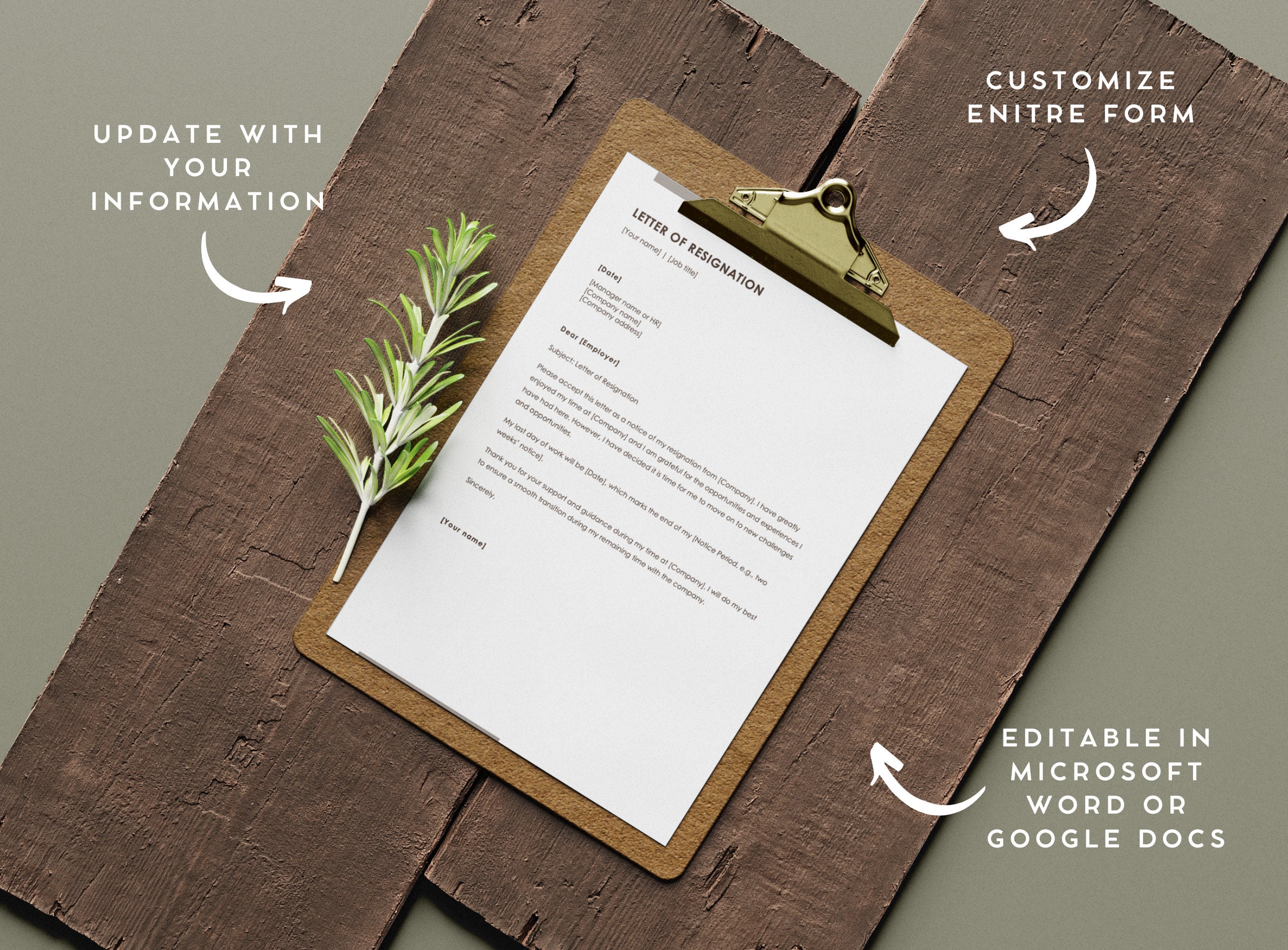 Professional Resignation Letter Template | Google Docs | Microsoft Word ...