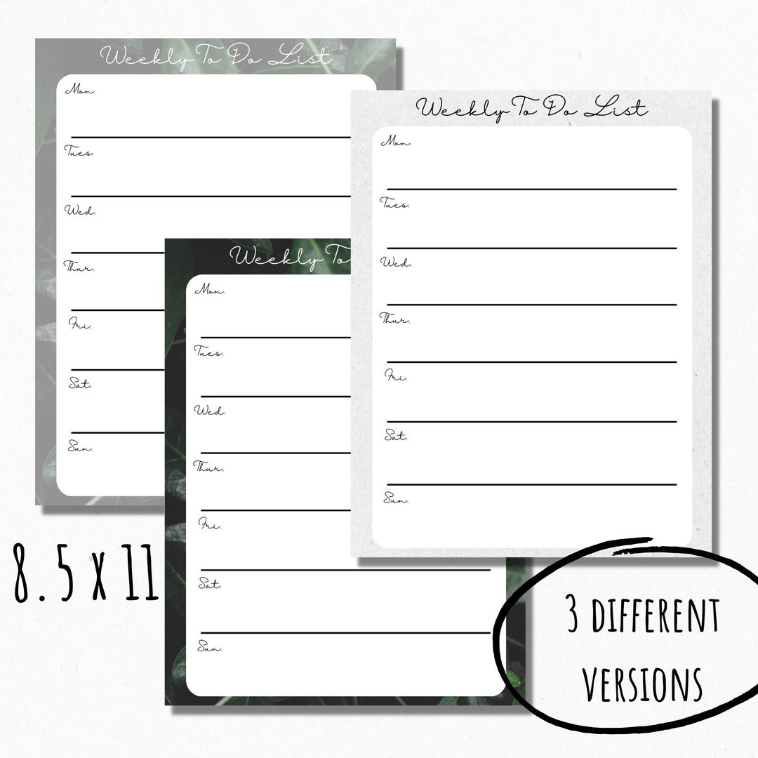 Weekly Meal Planner | Weekly TO-DO List | Reusable Weekly Planner ...