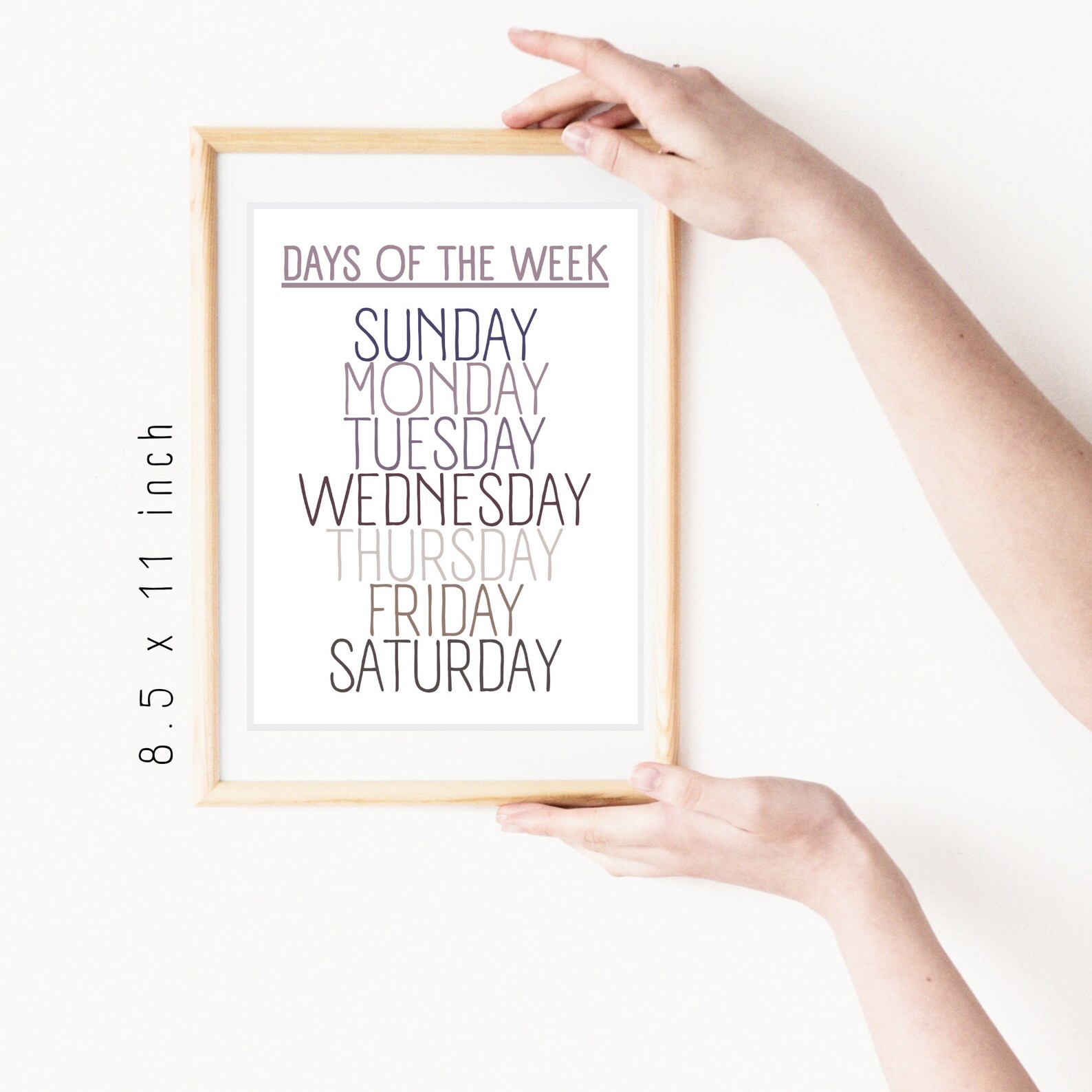 Days of the Week Poster | Days of the Week Wall Art | Wall Art ...