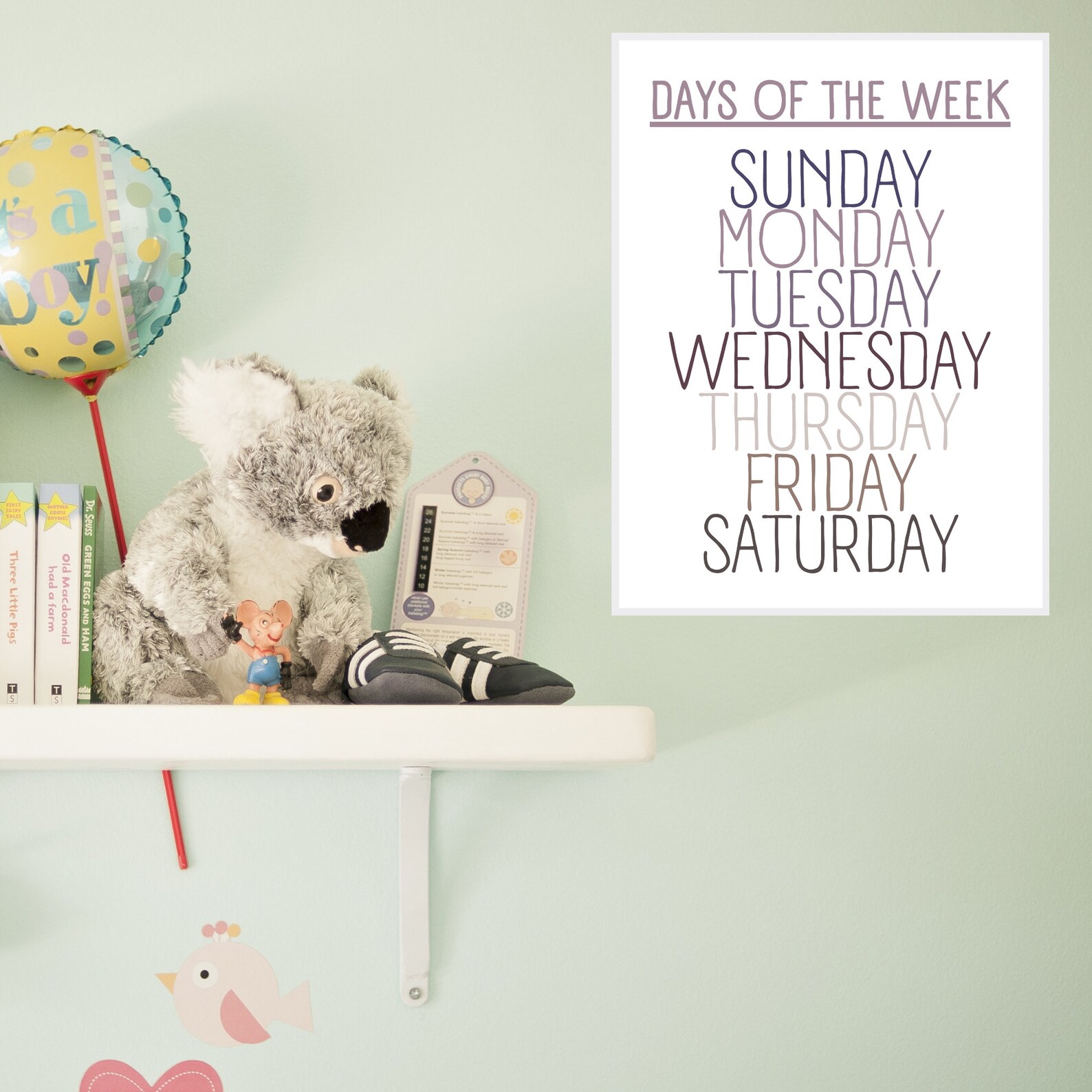 Days of the Week Poster | Days of the Week Wall Art | Wall Art ...
