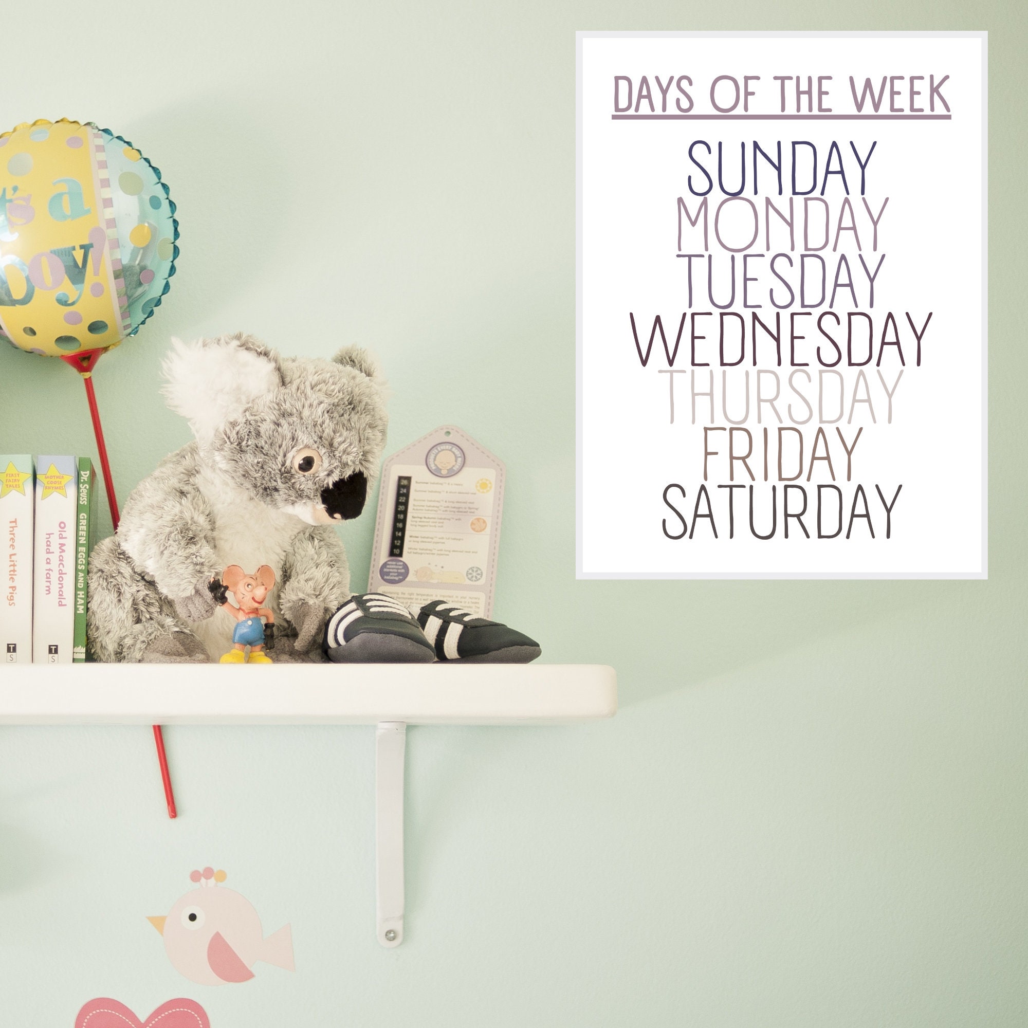 Days of the Week Poster | Days of the Week Wall Art | Wall Art ...